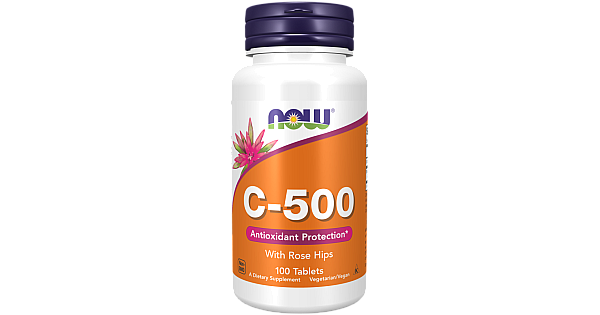 - ויטמין C-500 עם ורד הבר 100 טבליות - מבית NOW FOODS - טופ פארם